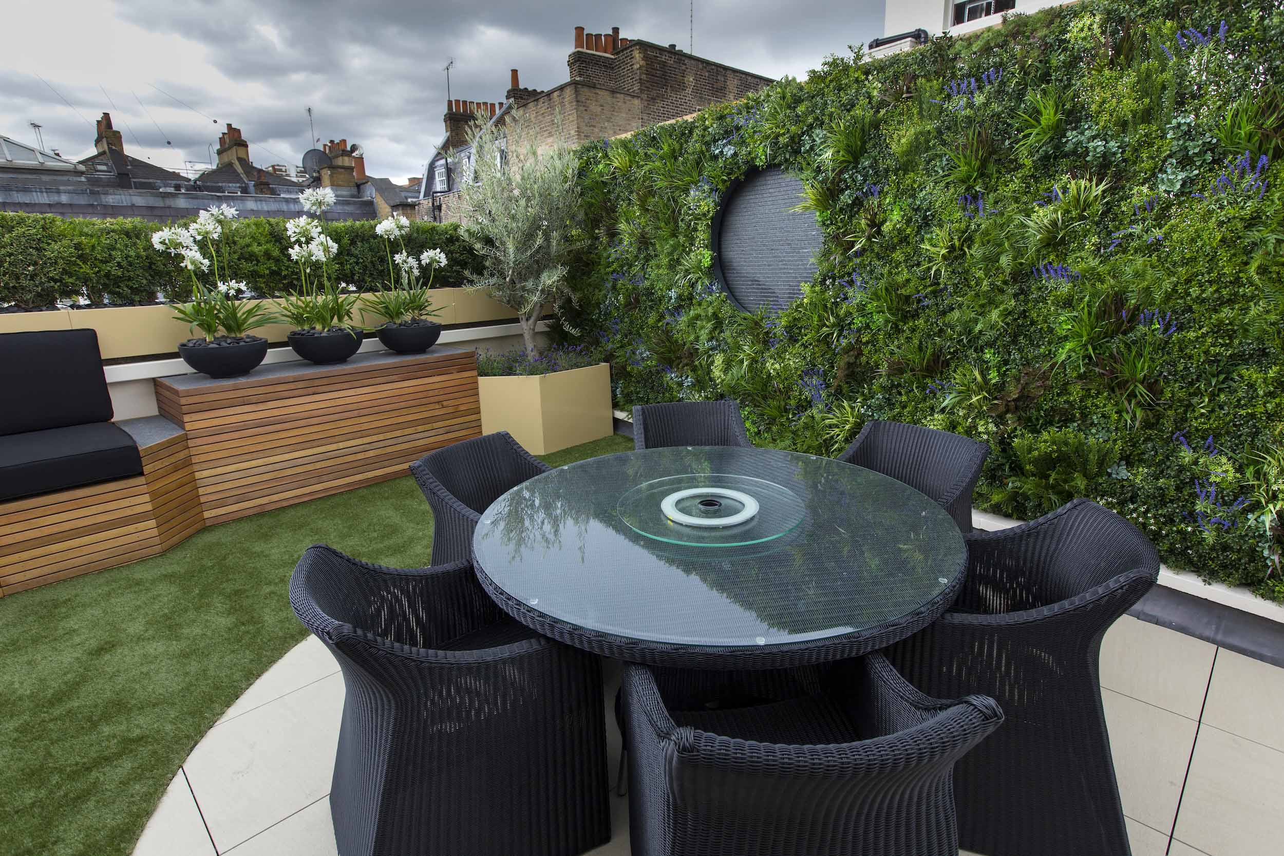 Vibrant Funky Roof Terrace Garden Vistafolia Artificial Green Walls